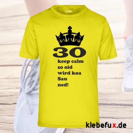 Textil "keep calm - 30" für Geburtstage - klebefux
